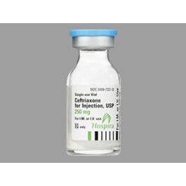 Ceftriaxone Injection (single-use vial) 250 MG